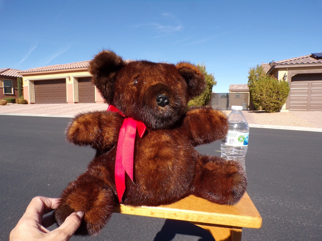 13 Real MINK FUR Teddy Bear, OOAK Adult Stuffed Animal Real Mink Fur ...