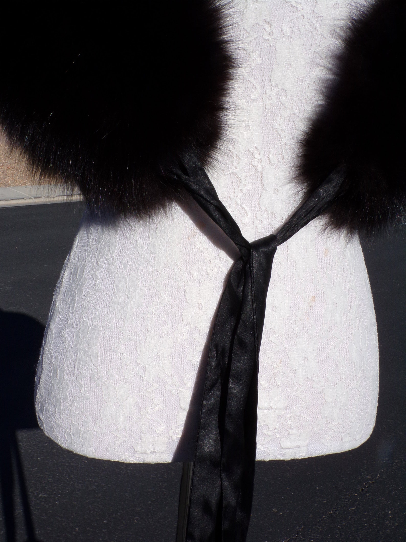 S/M 6-12 Real FOX Fur Stole Stoll Shawl Wrap,tie Closure, Fox Fur, Dyed ...