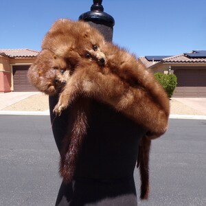 4 Pelt Brown MINK Scarf Scarves Collar Boa Stole Stoll, Real MINK Full ...