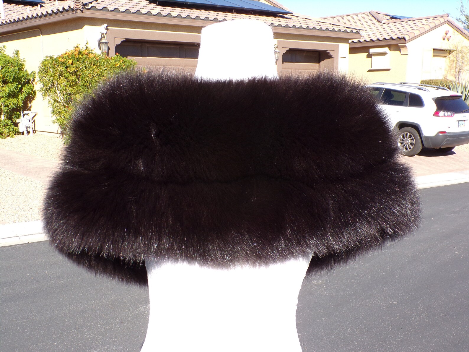 S/M 6-12 Real FOX Fur Stole Stoll Shawl Wrap,tie Closure, Fox Fur, Dyed ...