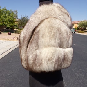 M 8-10 Real BLUE FOX Fur Stole Stoll Shawl Wrap, Ivory W Gray Tips, by ...