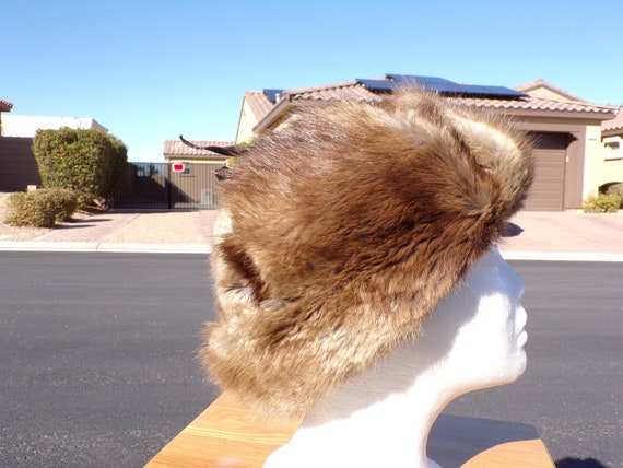 24" real MUSKRAT FUR hat, unisex fur hat, Ushanka Rus… - Gem