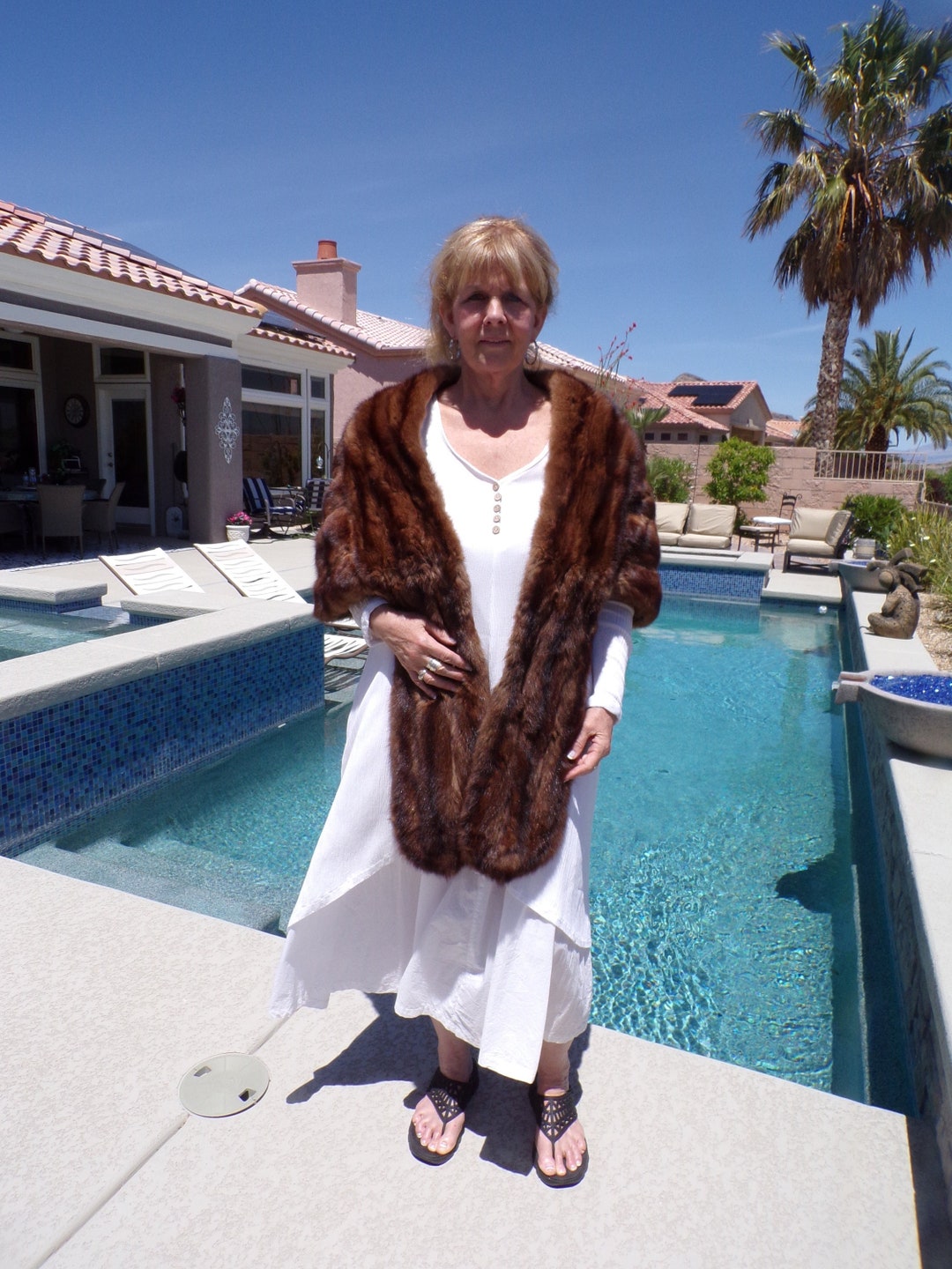 M/X-L (8-18) Real CANADIAN SABLE Fur Stole Shawl Wrap, Recently Cleaned ...