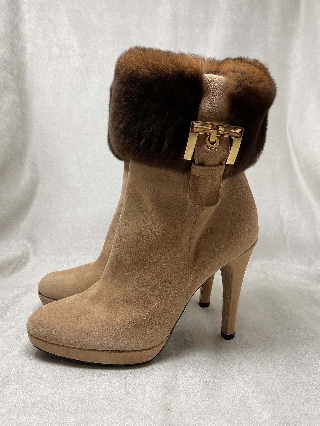 NWOT Wm 9 Real REX RABBIT Fur Boots, Stuart Weitzman, High Quality ...
