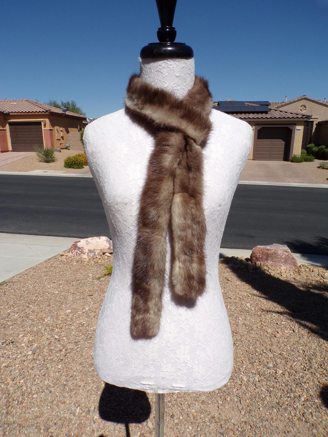 69" Real RANCH MINK Belt Sash, Mink Fur Scarf, Beige/brown, Real Fur ...