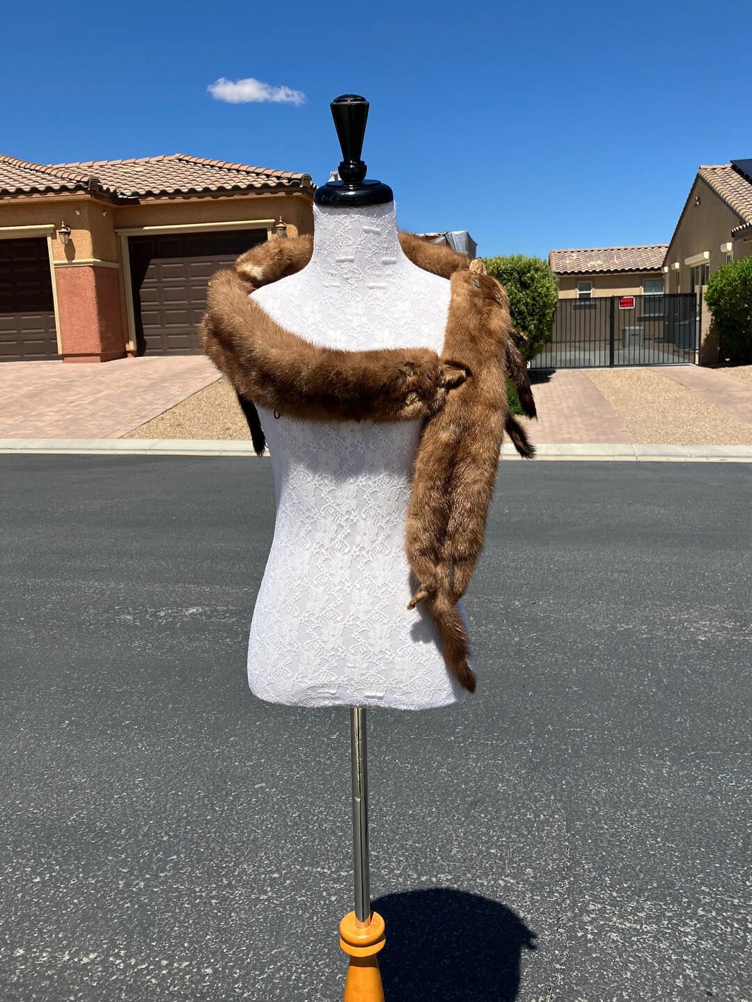 4 Pelt Brown MINK Scarf Scarves Collar Boa Stole Stoll, Real MINK Full ...