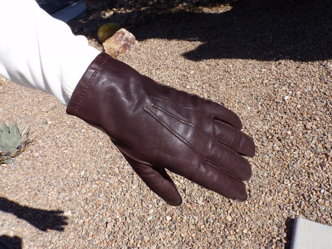 Mens Sz XL Real RABBIT Fur & Leather Gloves, DAMAGED White Rabbit Fur ...