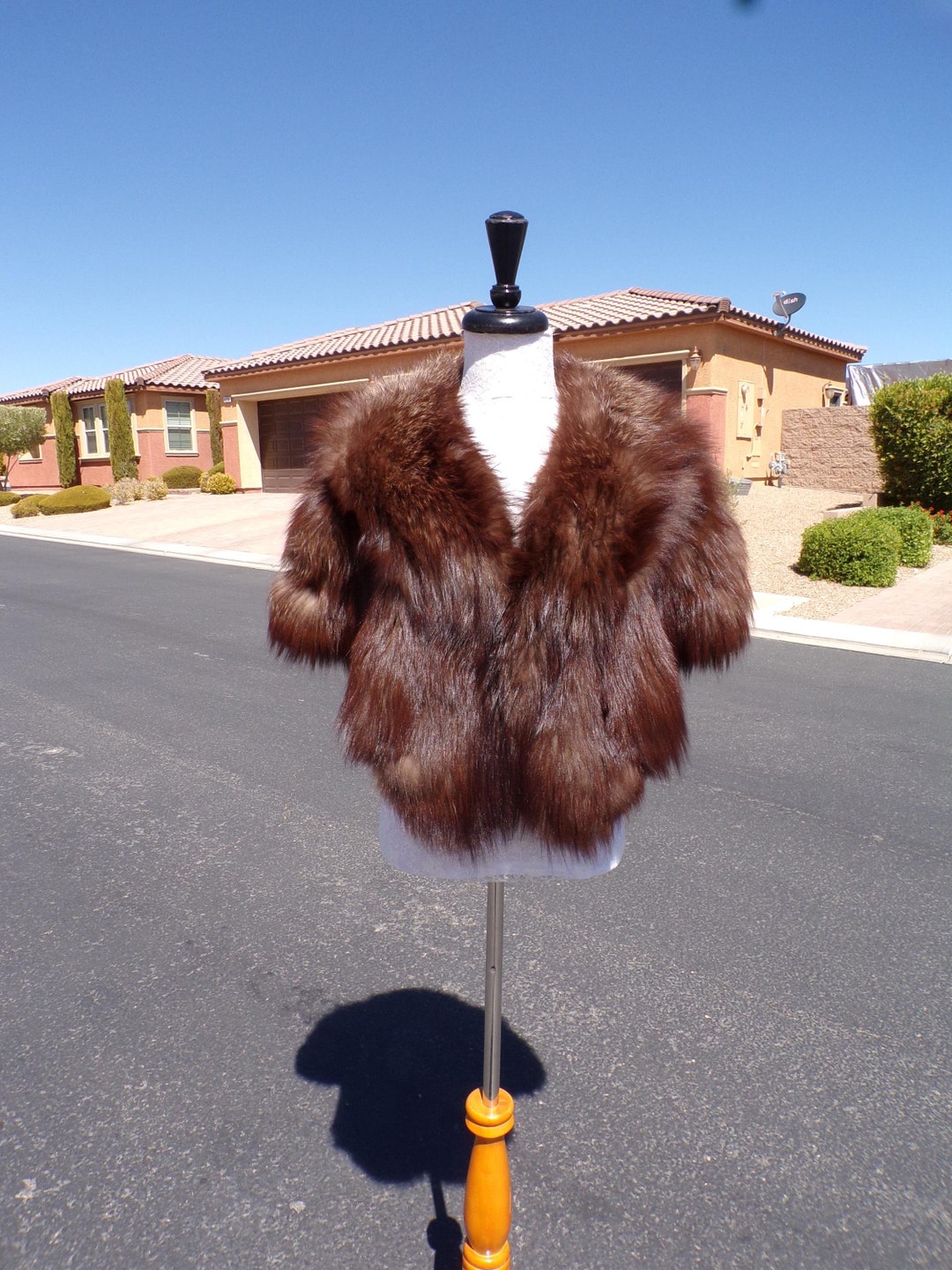 M 8-10 Real SILVER FOX Fur Stole Stoll Shawl Collar Wrap, Fox Fur Stole ...