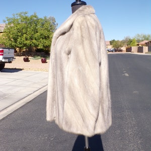 S/M 6-8 Real Gray MINK FUR Jacket Coat, Hip-length, Sapphire Mink ...
