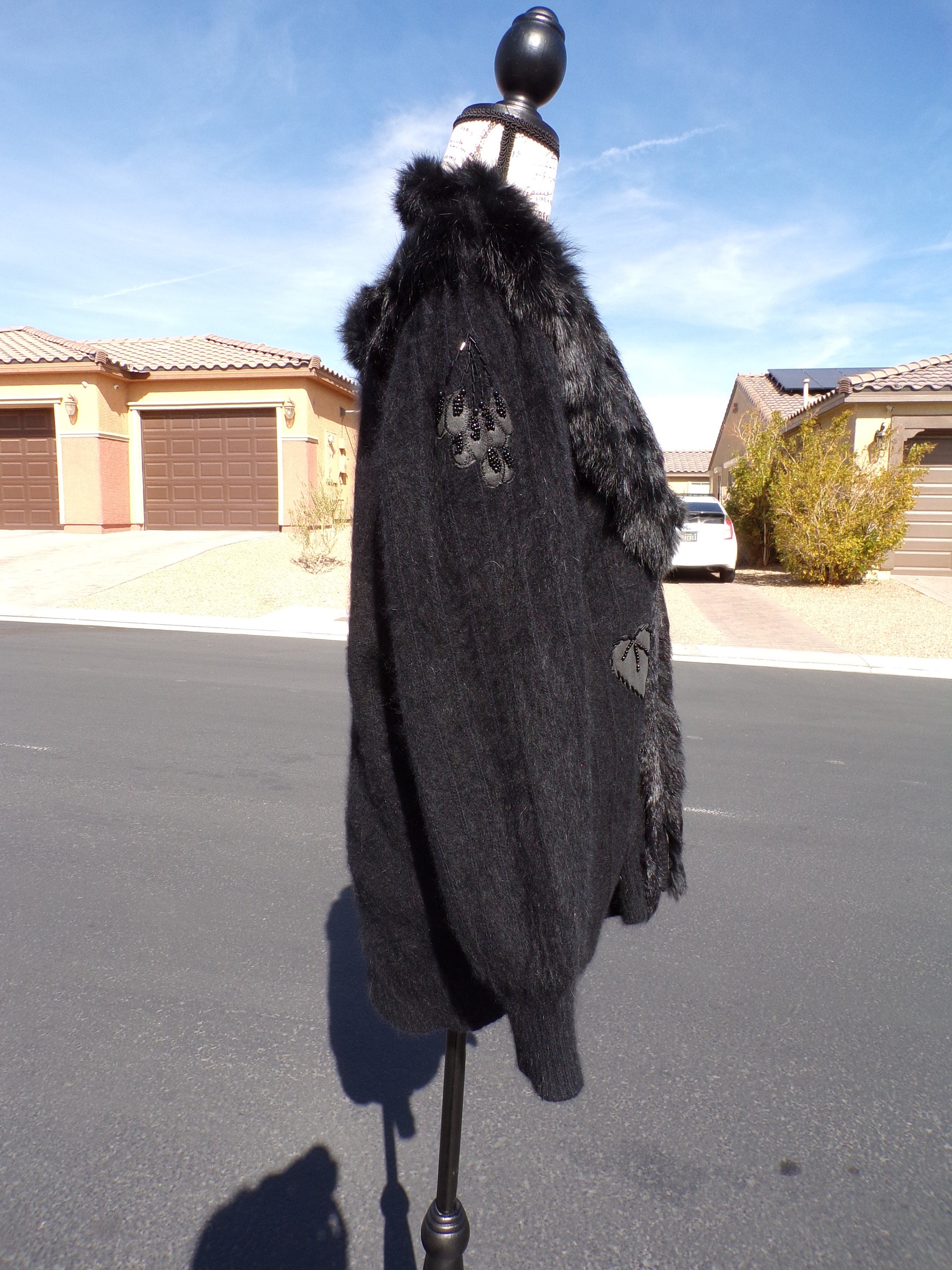 L 12 Real ANGORA Sweater by Belldini Black Rabbit FUR - Etsy