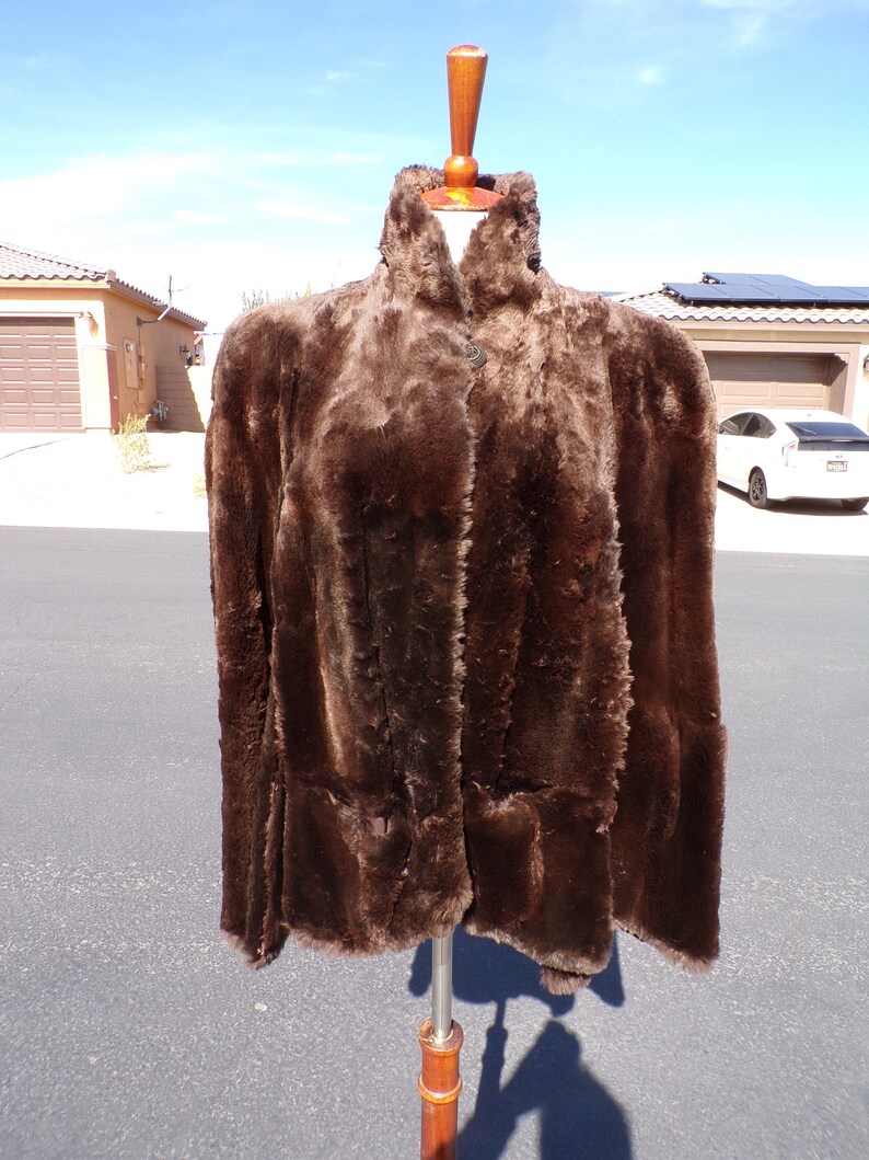 L 10-12 Real SHEARED MUSKRAT FUR Swing Cape Shawl Dark - Etsy