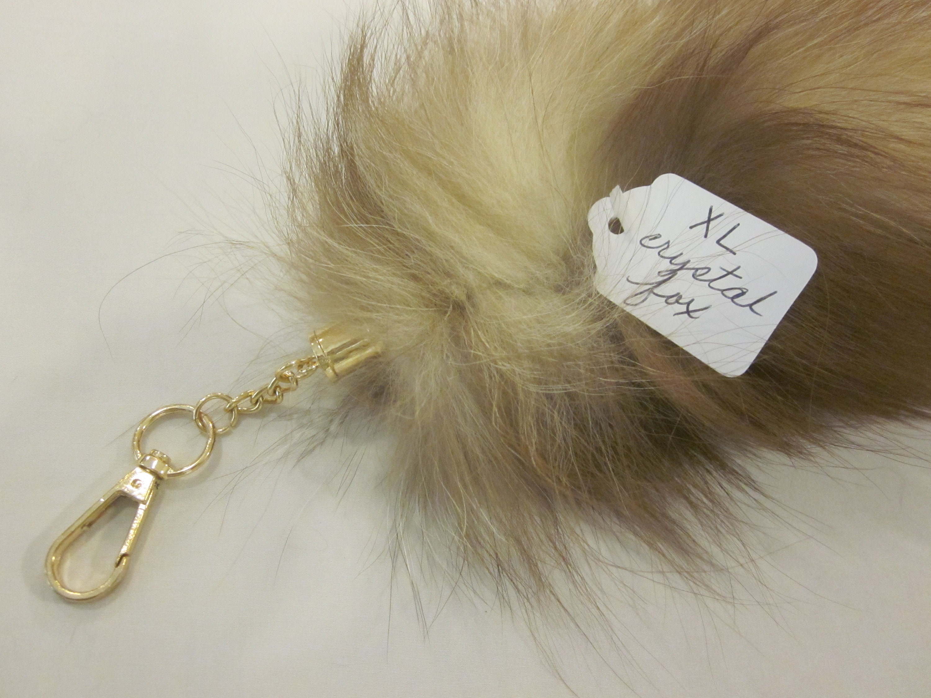 X-L crystal FOX TAIL keychain purse charm fur tail keychain | Etsy