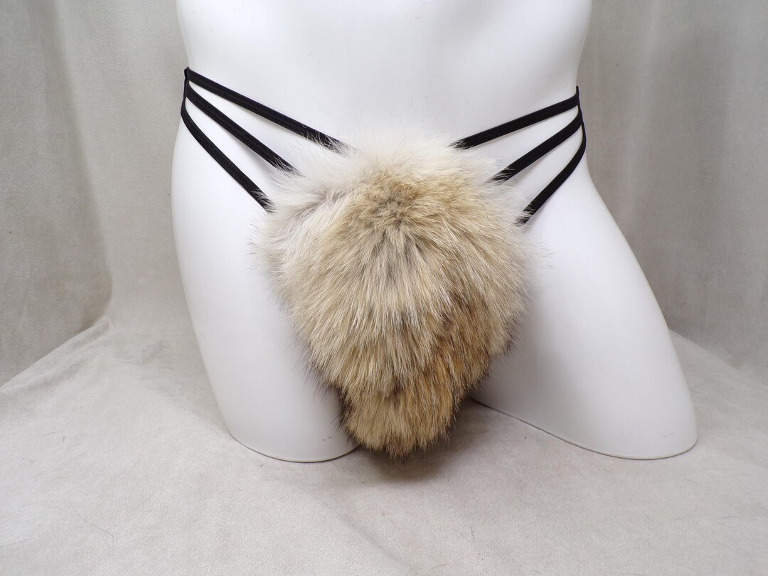 Men's Sz M Real COYOTE Fur G-string Thong Pantie Panty Cosplay, Real ...