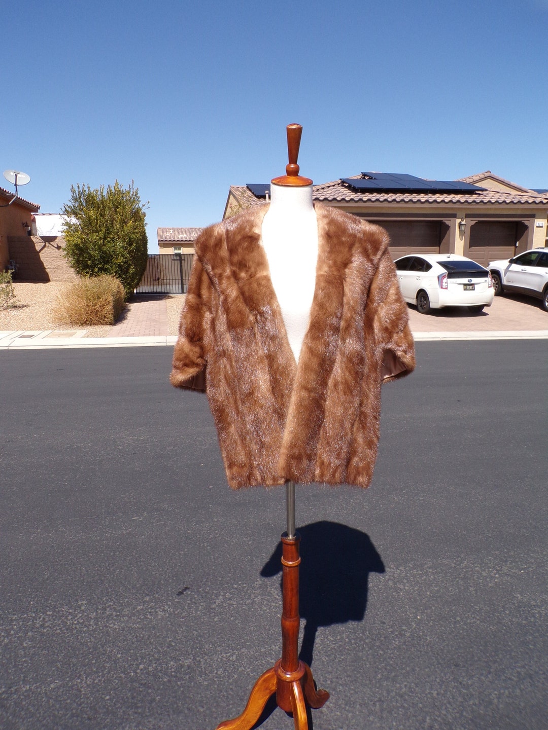M (8-10) Real MINK FUR Stole Stoll Shawl Wrap, Brown Mink, Unbranded ...