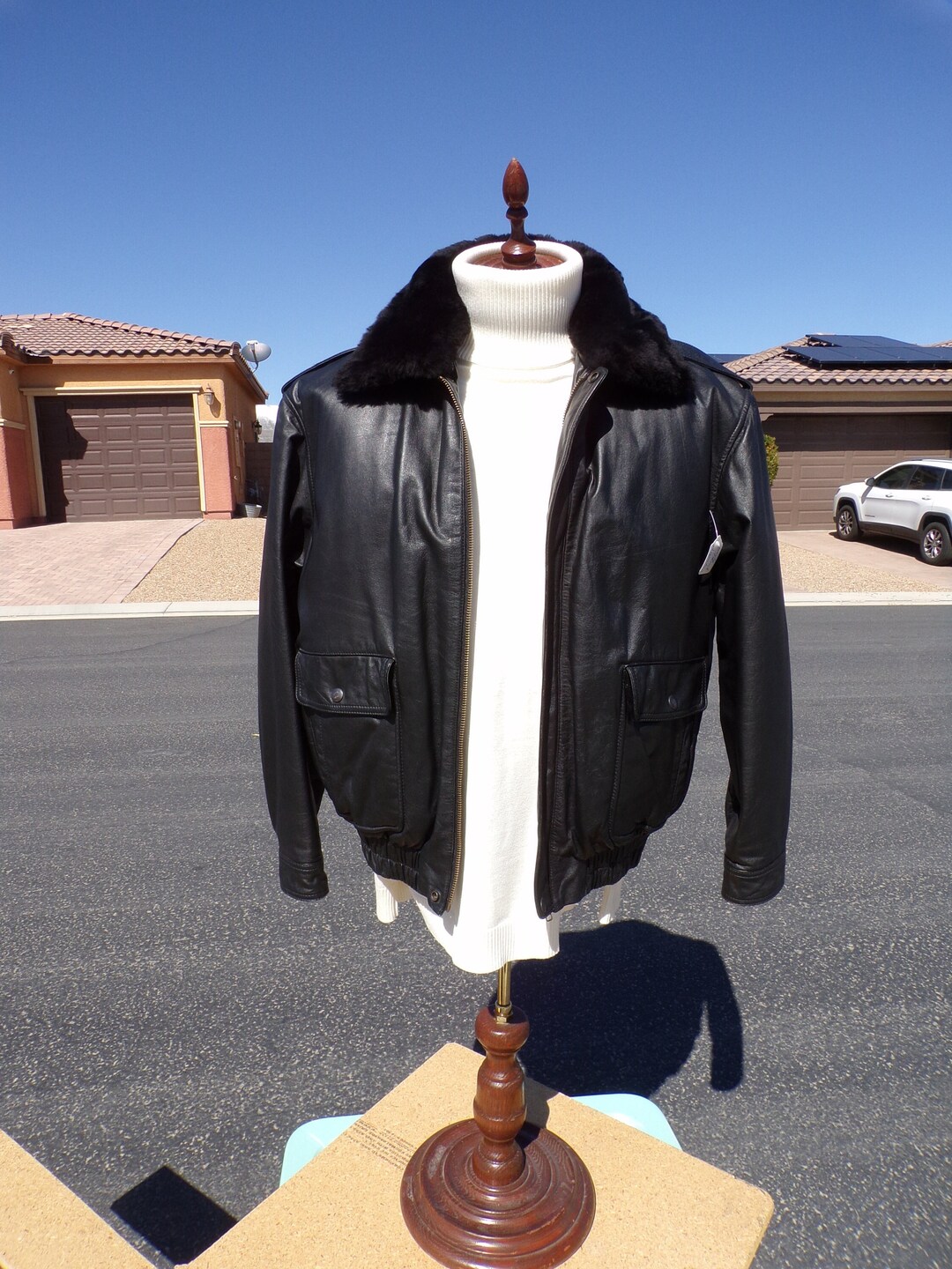 Men's S Real CONVERTIBLE Black Leather Jacket Coat, Bomber Jacket W ...