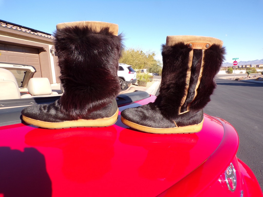 MEN'S (10-11) TECNICA Real Fur Boots, High Quality Apres Ski Boots, Cow ...