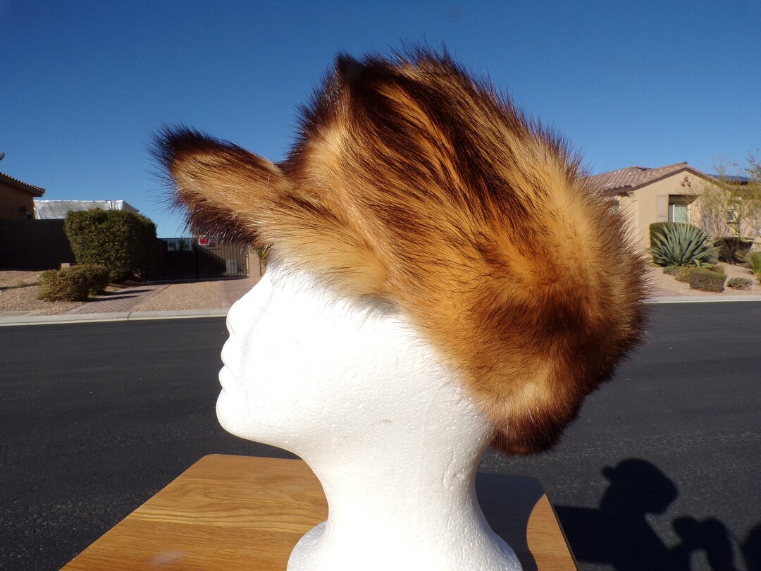 22.5"/23" Real FITCH SABLE Fur Hat W Brim, Unisex FUR Hat, Natural ...