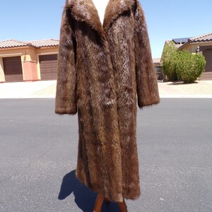 M (8-10) Real NUTRIA Fur Coat, Full-length Brown Nutria, Nice Vintage ...