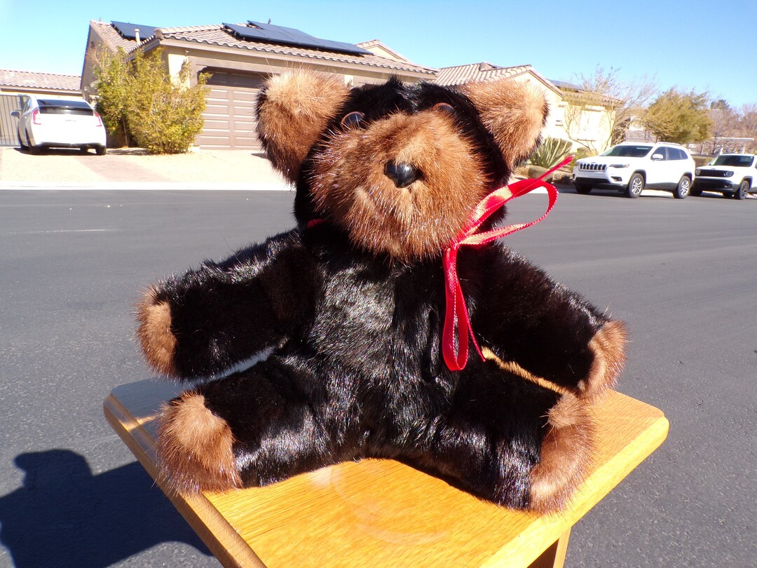 9" Real MINK FUR Teddy Bear, Adult Stuffed Animal, Toy, Real Mink Fur ...
