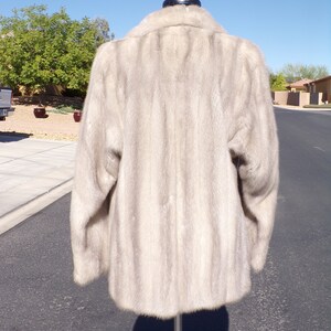 S/M 6-8 Real Gray MINK FUR Jacket Coat, Hip-length, Sapphire Mink ...