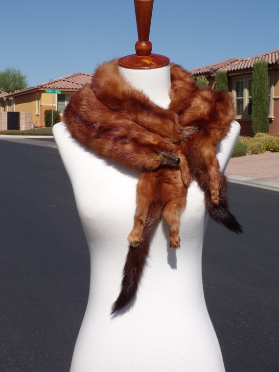4 Pelt MINK FUR Scarf Scarves Collar Boa Stole Stoll Real - Etsy