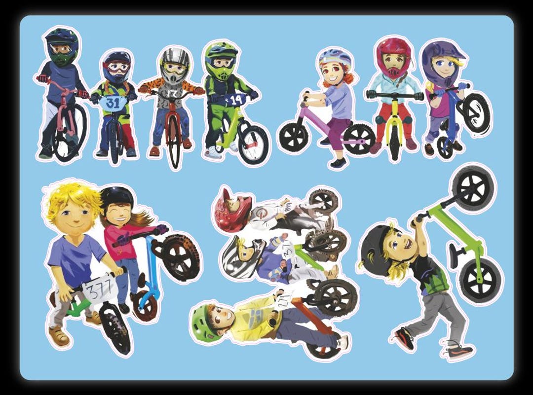 BMX Kids Sticker Sheet Bundle - Etsy