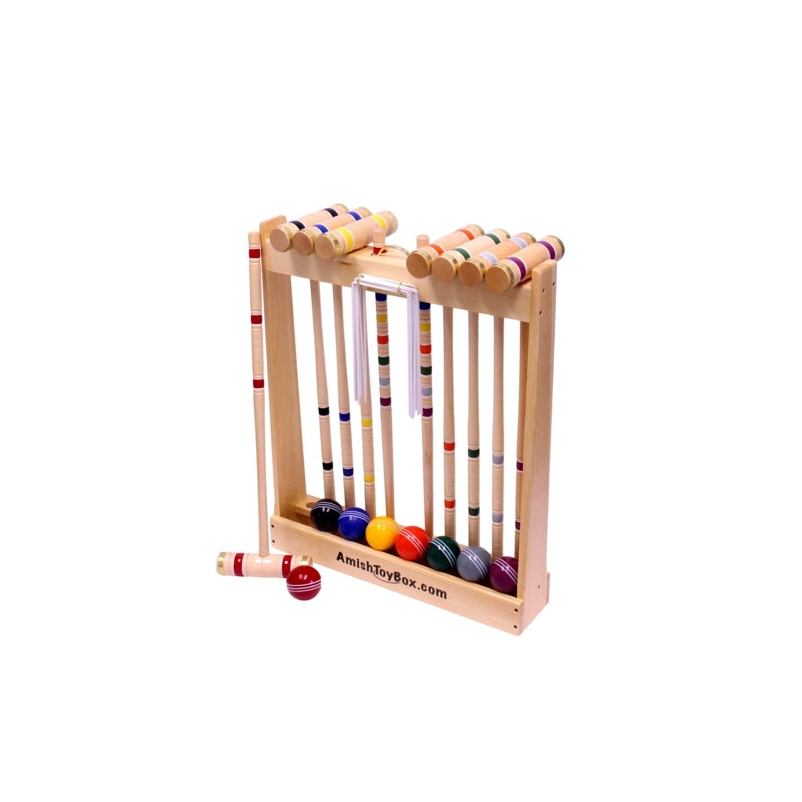 Amish-crafted Deluxe 8-player Croquet Game Set Maple Hardwood - Etsy