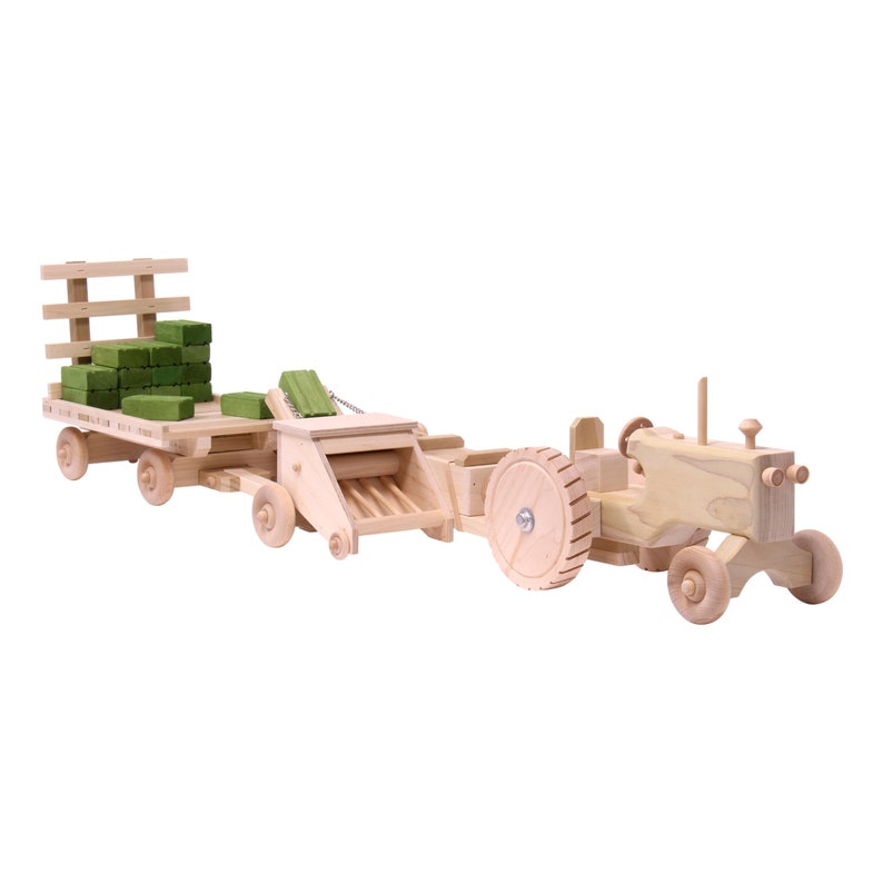 Little Farmer Hay Baling Toy Set Wooden Toy Tractor Hay - Etsy