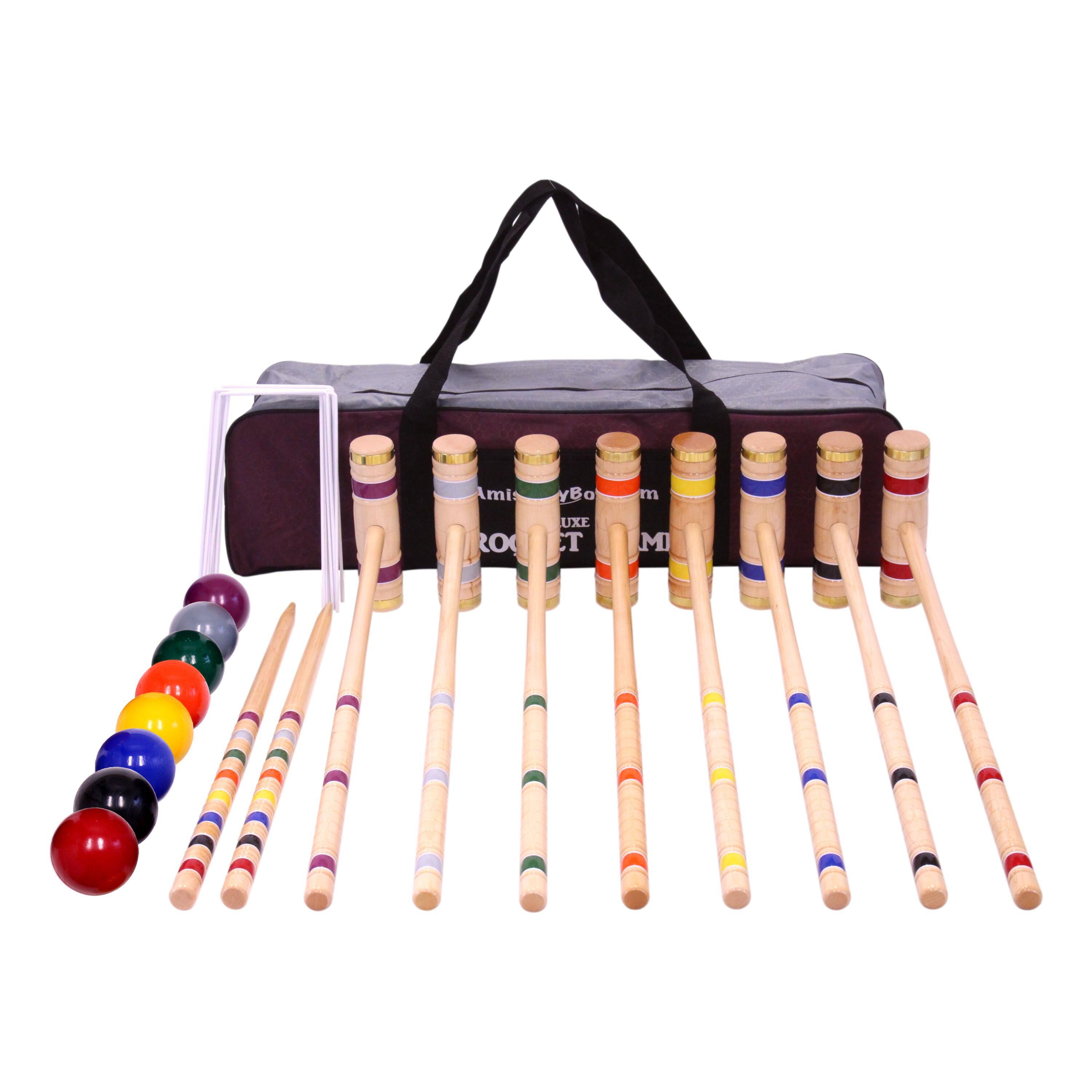 Amishtoybox.com Deluxe 8-player Croquet Game Set With Duffle Carry Bag ...