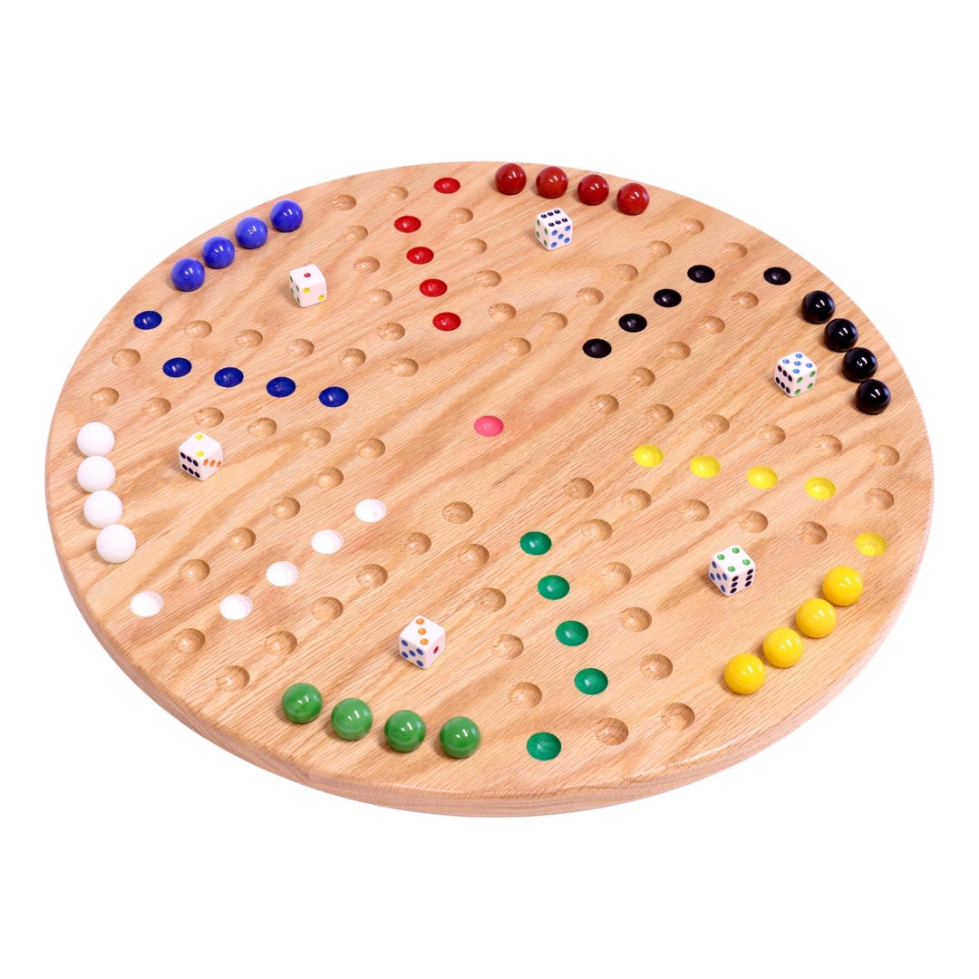 Amishtoybox.com Round Aggravation (wahoo) Game Board Set - Solid Oak ...
