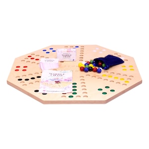 Amishtoybox.com Wooden Marble Chase Game Board Set, Includes Carry Bag ...
