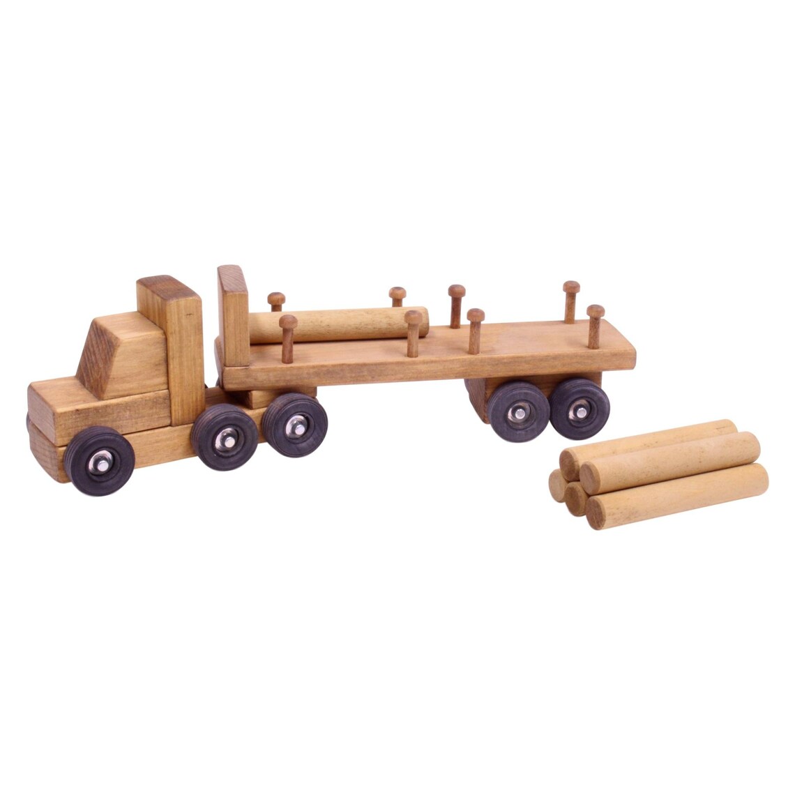 Wooden Log Truck Toy Kid-safe Finish Amish-made | Etsy