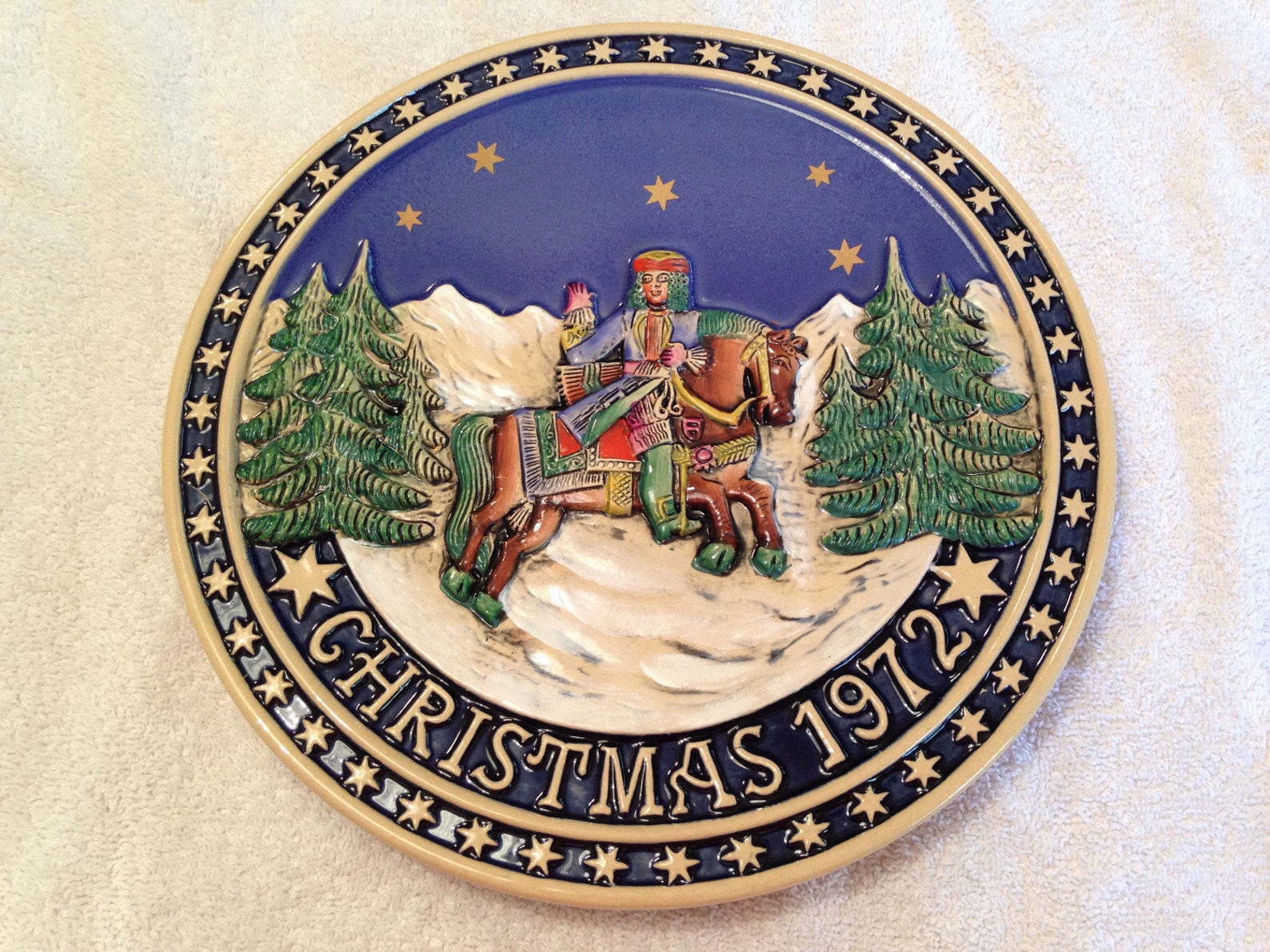 BAVARIAN CHRISTMAS PLATE, 1972, Limited Edition, West Germany, Schmid ...