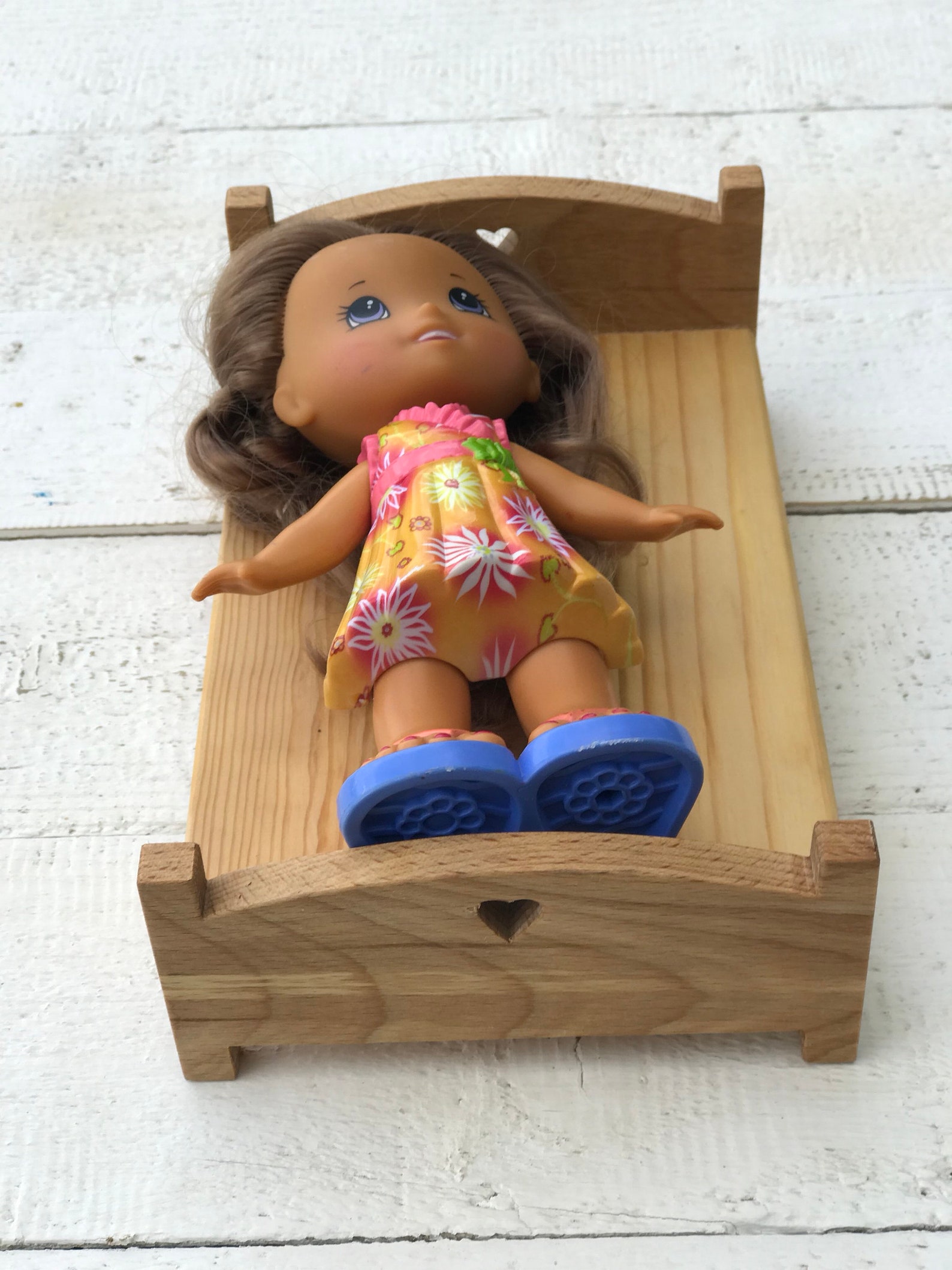 Wooden toy bed Queen bed Toy 1/12 scale Furniture for Doll | Etsy