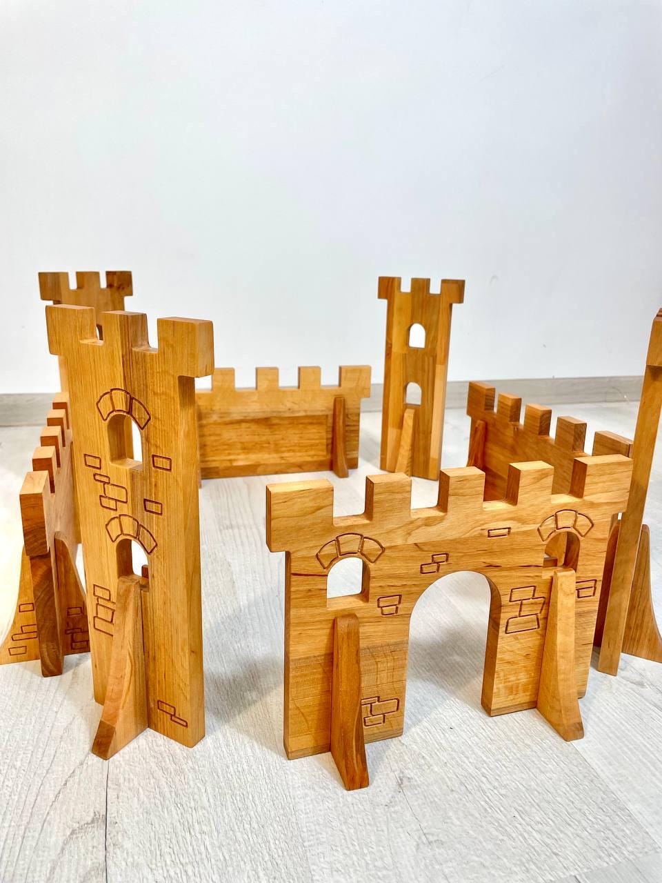Wooden Blocks Castle Birthday Gift for Kid Miniature Castle Maileg ...