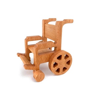 Wheelchair for Dollhouse Play Wooden Eco Toy Preschool Kindergarten ...