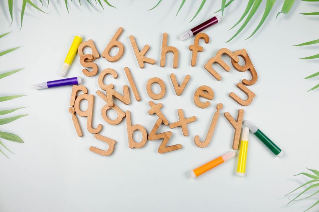 Pre-school Wooden Alphabet Lower Case Educational Gift for Kid, Height ...