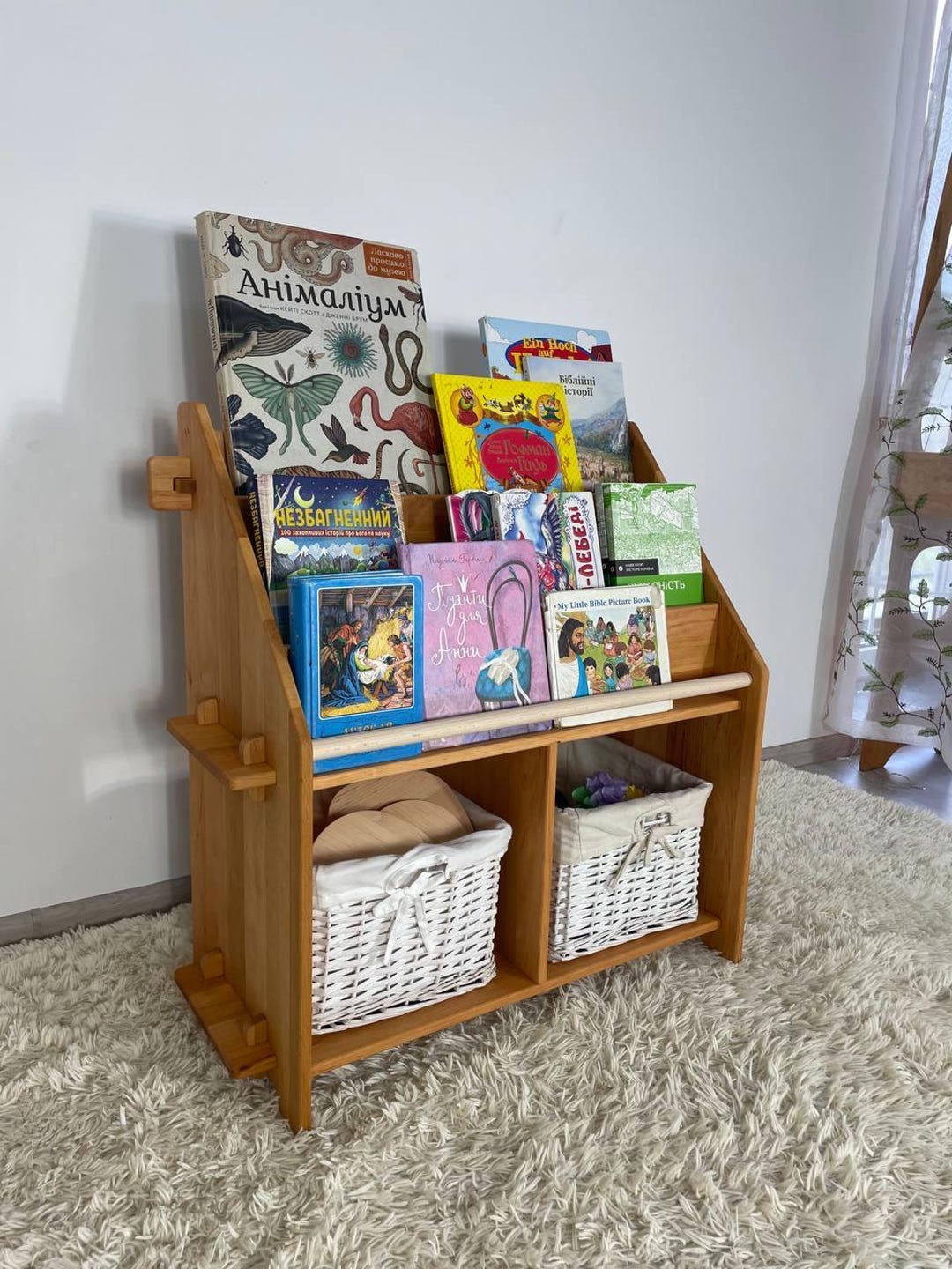 Montessori Front-facing Bookshelf Furniture Wooden Storage Kids ...
