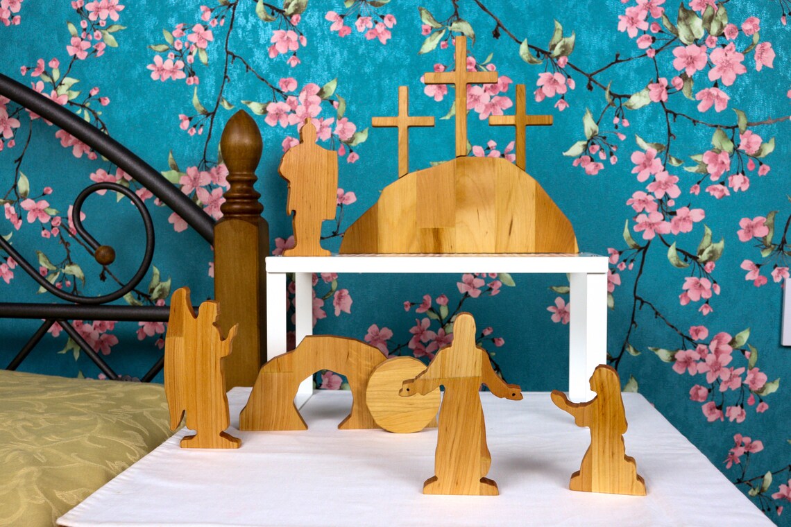 Resurrection Scene Easter Decor Religious Easter Nativity Set Easter ...