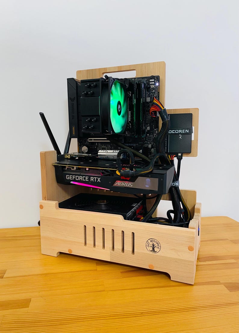 Open Wooden Computer System Unit for ATX Motherboard – Handcrafted ...