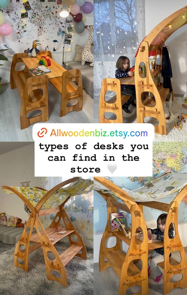 Waldorf Playstand 140cm Medium With Desk Table and Bench Christmas Kids ...