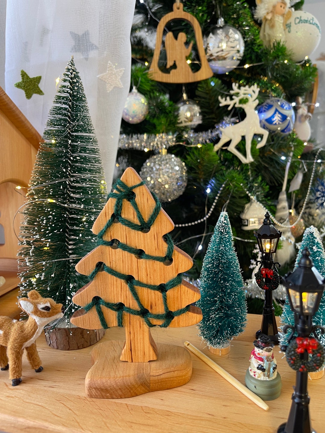 Wooden Lacing Toy Forest Natural Set Christmas Tree Kids Birthday Gift ...