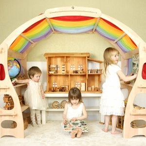 Wooden Waldorf Playstand Kids Play Gym 1st Birthday Christmas Gift Play ...