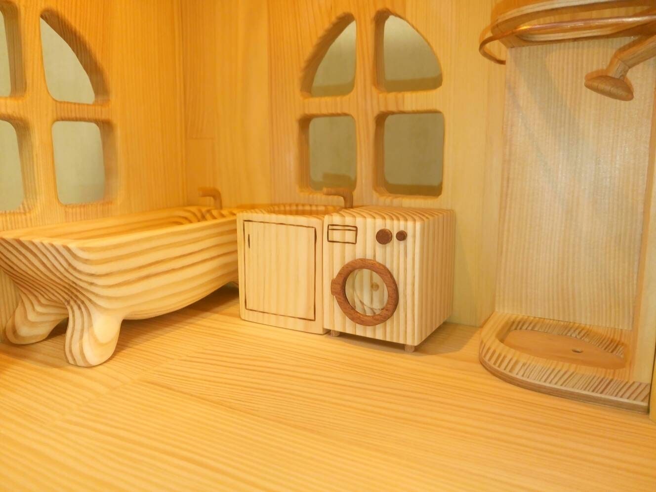 Wooden Dollhouse Washing Machine Christmas Kids Gifts 1st - Etsy UK