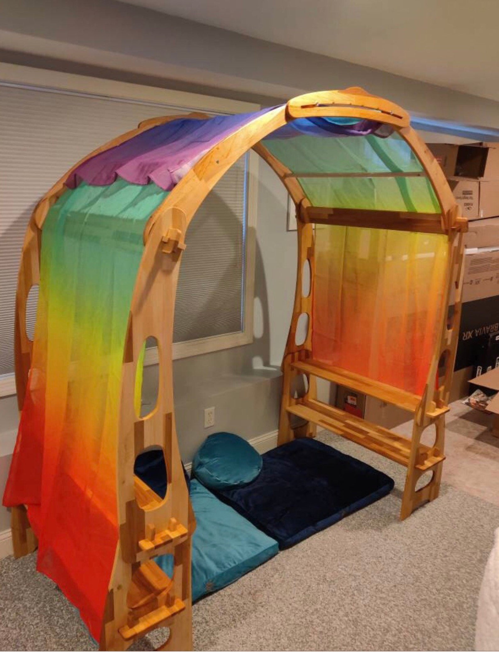 Rainbow Fabric Large Playstand Canopy 1st Birthday Gift - Etsy