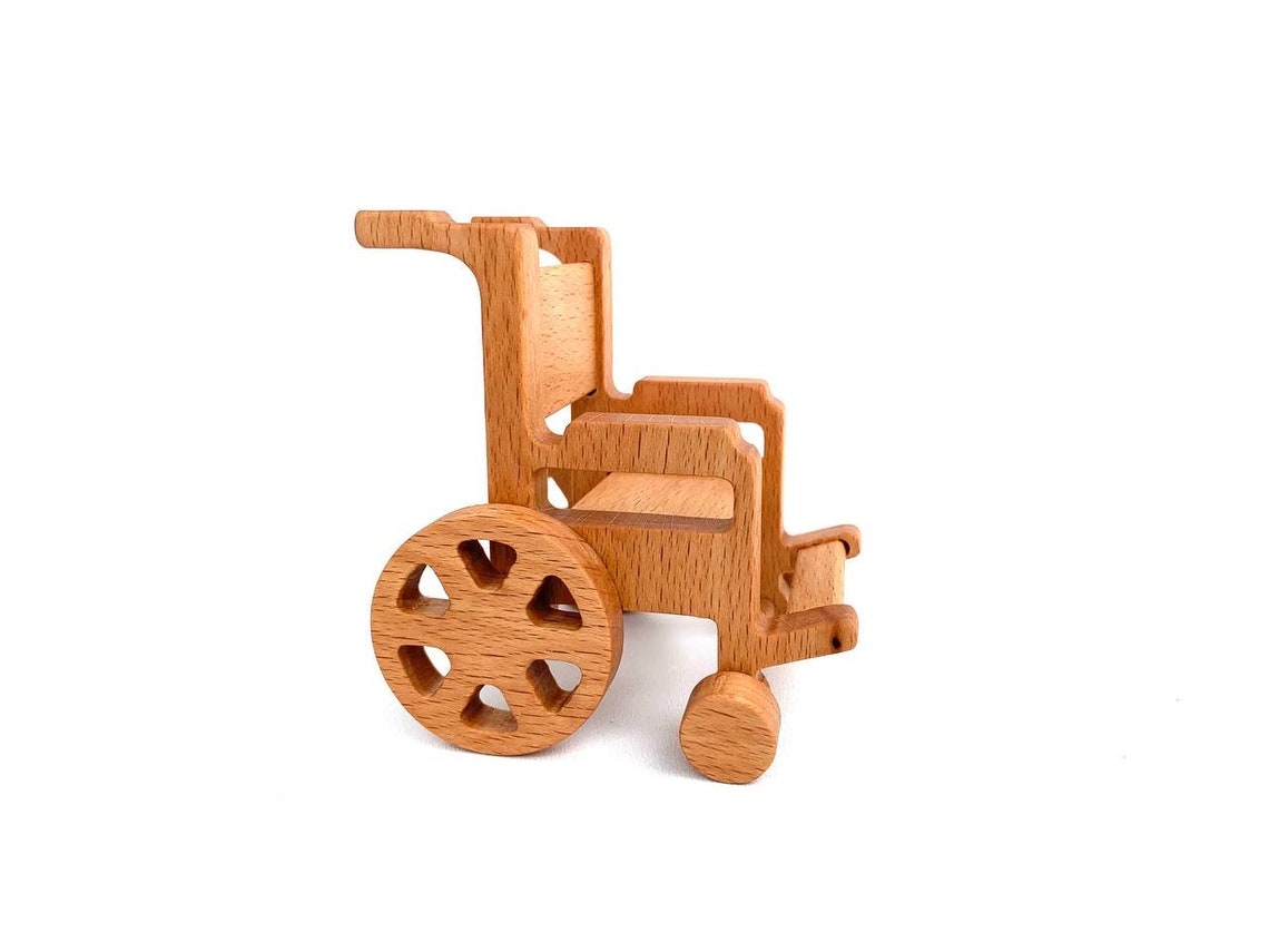 Wheelchair for dollhouse play Wooden eco toy Preschool | Etsy