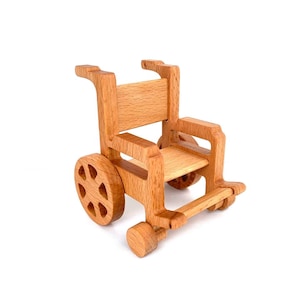 Wheelchair for Dollhouse Play Wooden Eco Toy Preschool Kindergarten ...