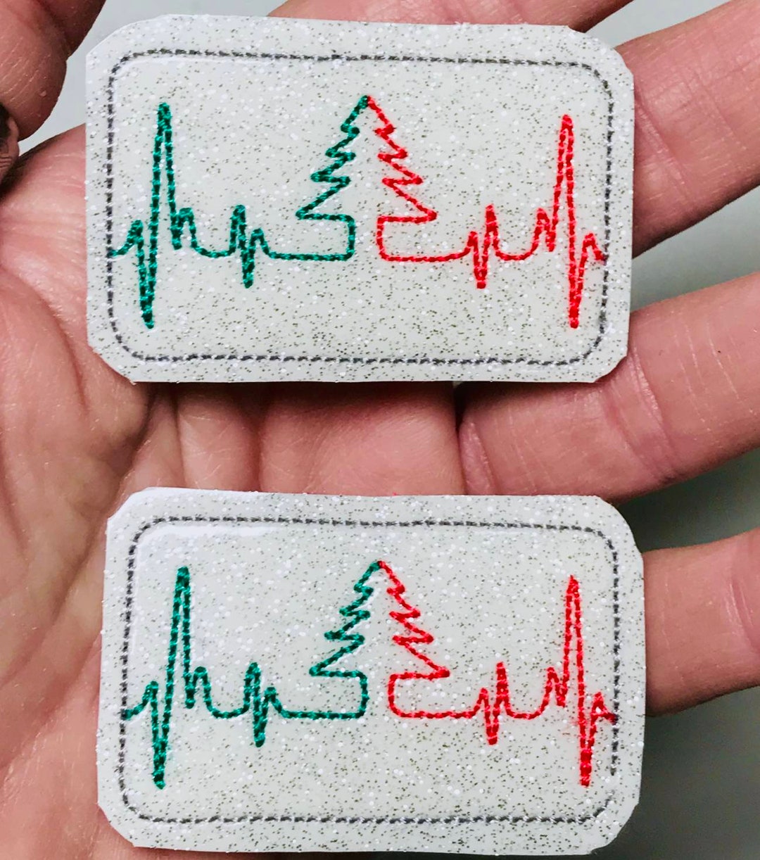 EKG Christmas Tree Feltie Pair, Medical, Health Care Feltie - Etsy