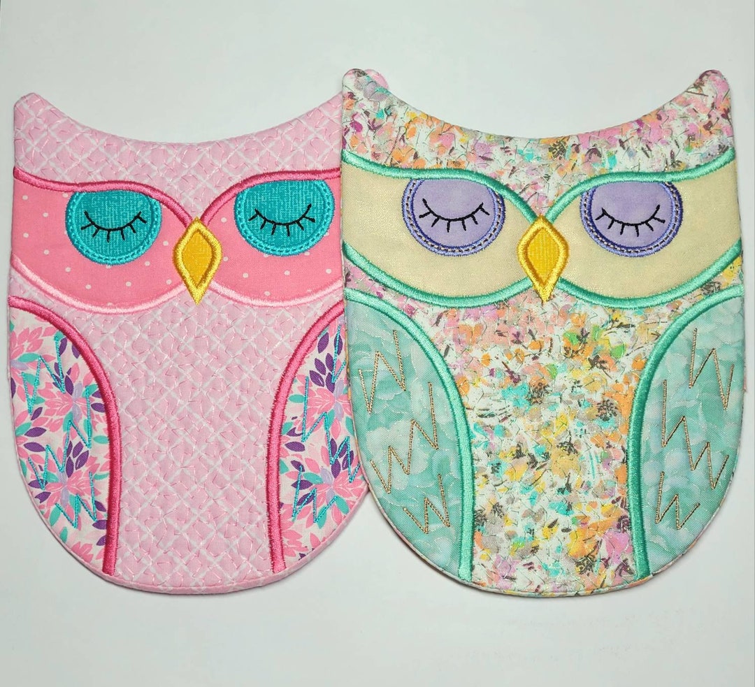 Owl MUG RUG, Mug Mat, Coaster, Candle Mat - Etsy