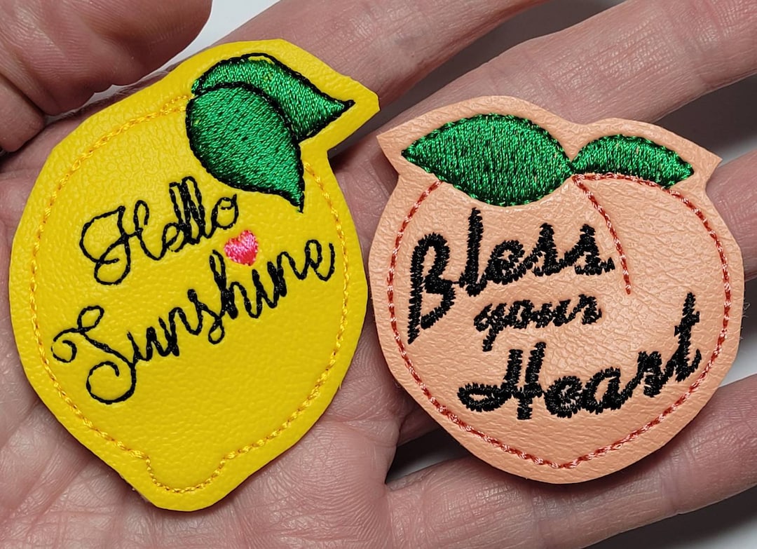 Felties - Fruit Theme, Peach, Lemon, Bless Your Heart,perfect for Badge ...